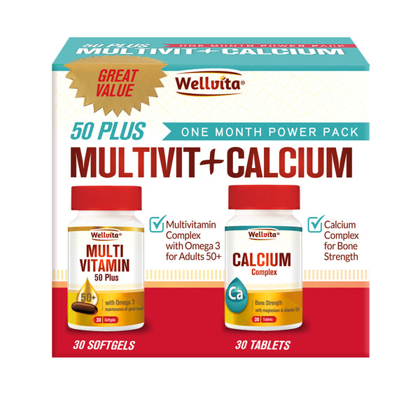 Multivitamin 50 Plus & Calcium Value Pack-WELLVITA - Wellvita