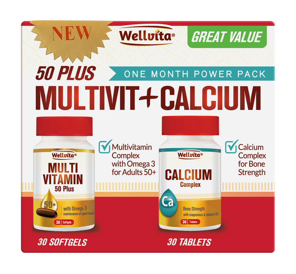 Multivitamin 50 Plus & Calcium Value Pack-WELLVITA - Wellvita