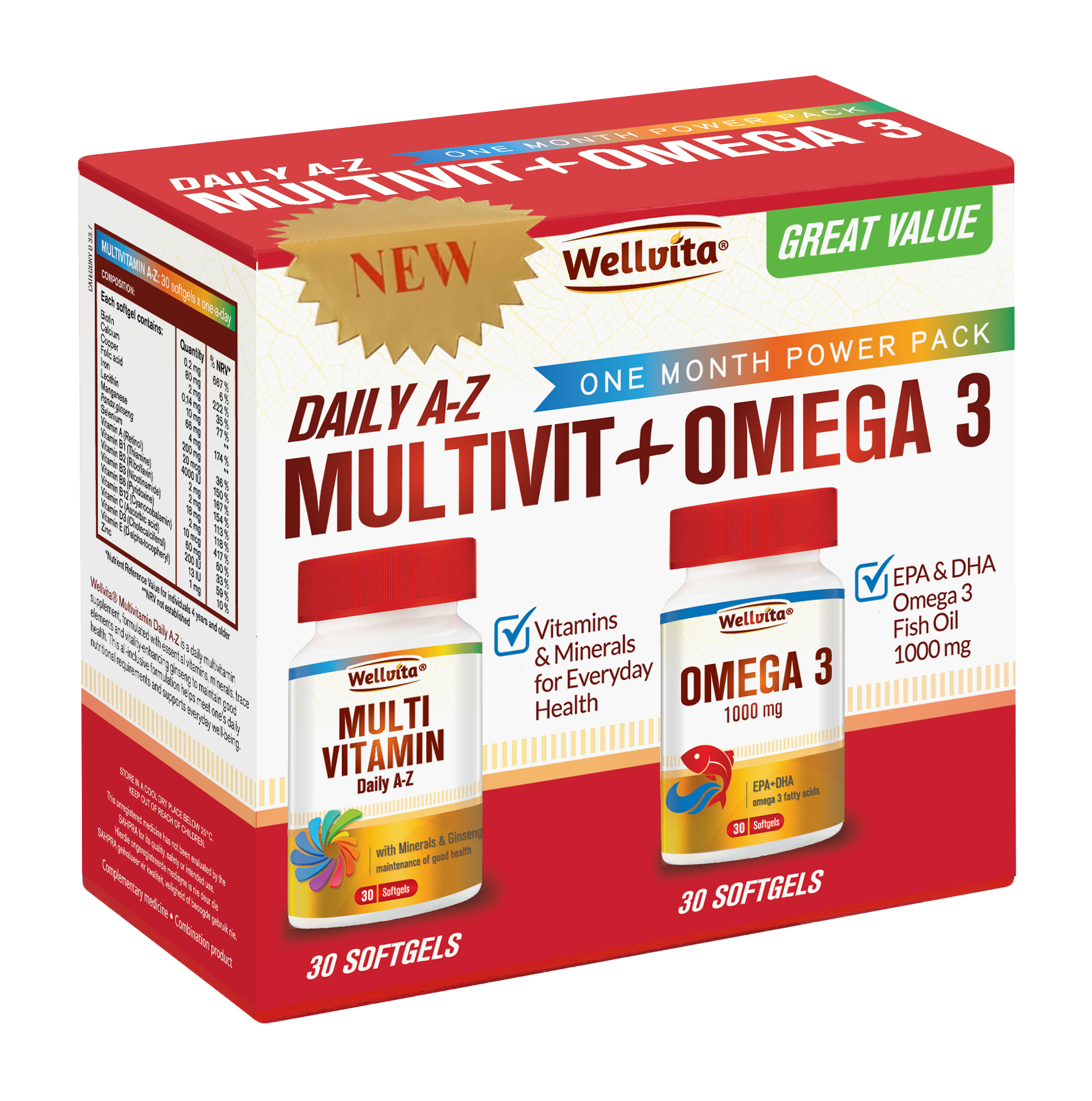 Multivitamin A-Z + Omega 3 Value Pack -WELLVITA - Wellvita
